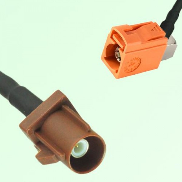 FAKRA SMB F 8011 brown Male to M 2003 pastel orange Female RA Cable