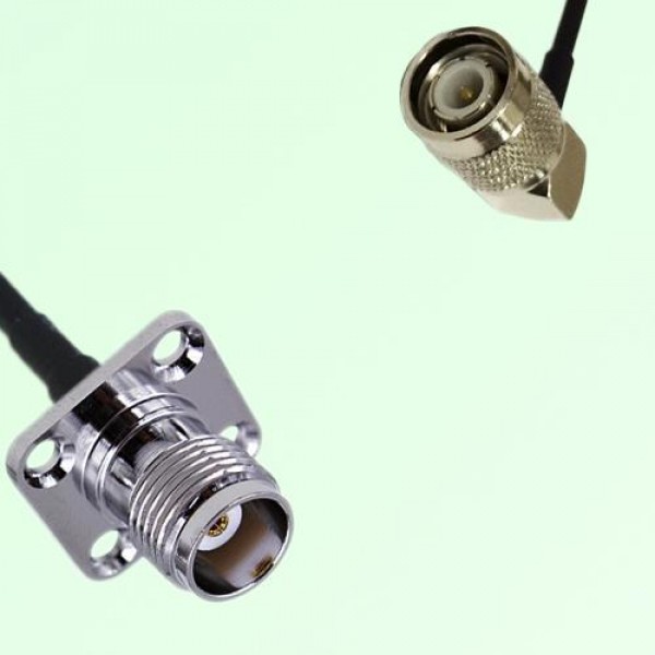 TNC Female 4 Hole Panel Mount to TNC Male RA RF Cable Assembly