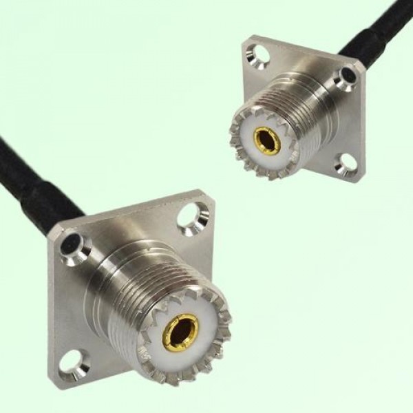 UHF Female Panel Mount to UHF Female Panel Mount RF Cable Assembly