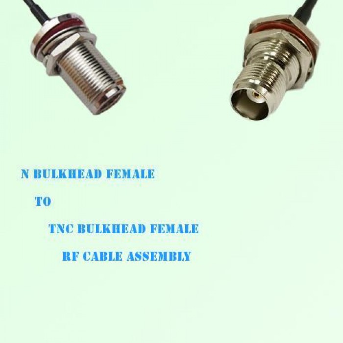 N Bulkhead Female to TNC Bulkhead Female RF Cable Assembly