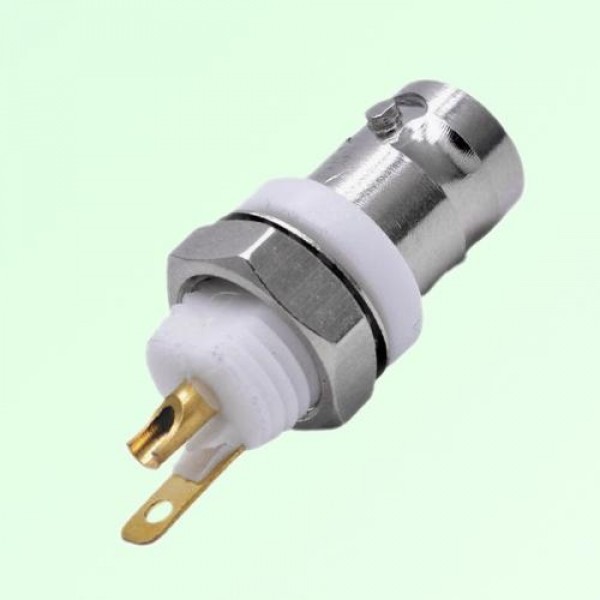 BNC Isolated Bulkhead Female Front Mount Solder Cup Connector